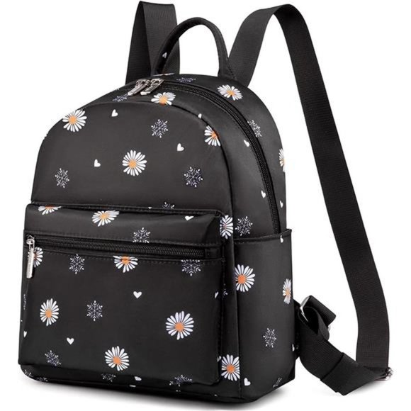 Bags | Mini Backpack Purse Small Cute Fashion Backpack Flowerblack ...